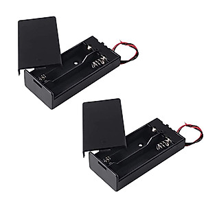 2Pcs18650 Battery Storage Case 2 Slots x 3.7V for 2x18650 Batteries Holder Box Container with ON/Off Leads and Switch