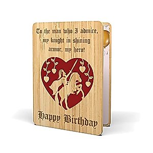 Happy Birthday Cards For Men: Birthday Card for Husband, Fiance, Lover or Him; Unique Laser Cut Knight Design Makes it Perfect Birthday Card for Him. Can Be Given As Birthday Gift For Men