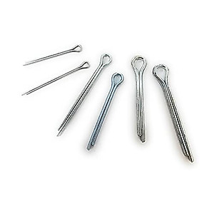 Everbilt 164 Pcs Galvanized Zinc Plated Steel Cotter Pin Clip Assortment Combo Pack Kit Set Key Fastner -Small- 6 Different Sizes- Not Metric, Made for USA, with USA Sizes-Extended Prong