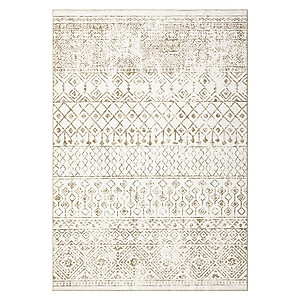 GarveeHome Runner Area Rug Boho Stain Resistant Rug 2x6 Entryway Rug Indoor Door Mat Non Slip Floor Cover Kitchen Mat Throw Carpet for Bedroom Living Room Laundry, Taupe 2' x 6'