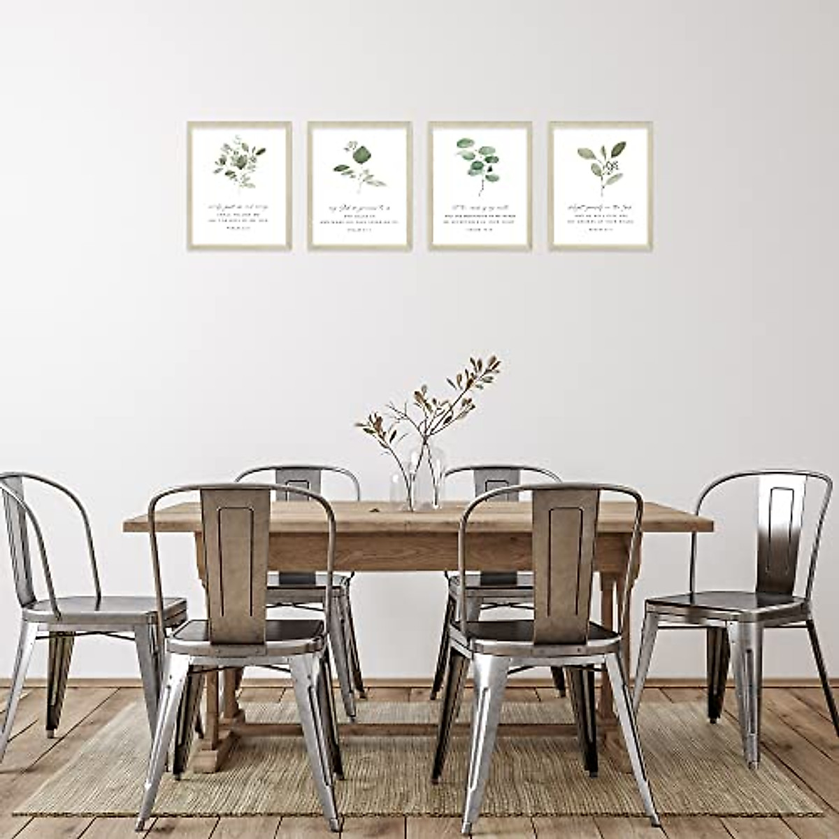 Psalms Scripture Wall Art Christian Posters, Christian wall art - Set of 4 (8x10") Bible Verses Wall Decor Bible Verse Wall Art Christian Wall Decor Christian Art Bible Scripture Wall Decor - Unframed