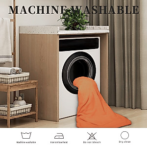 Easy-Going Oversized Flannel Wearable Blanket Hoodie for Adults, One Size Fits All, Orange