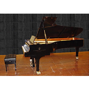 8 Pack Acoustic Foam Panels，Musical instrument room cinema KTV acoustics Panel black PYRAMID large size sound absorbing foam board 2" × 24” × 48”