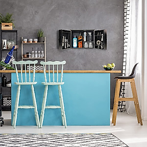 Excello Global Products Barndoor Bartender Cabinet with 10 Piece Bar Tool Set: The Perfect Kit for Home Bartenders (Black)