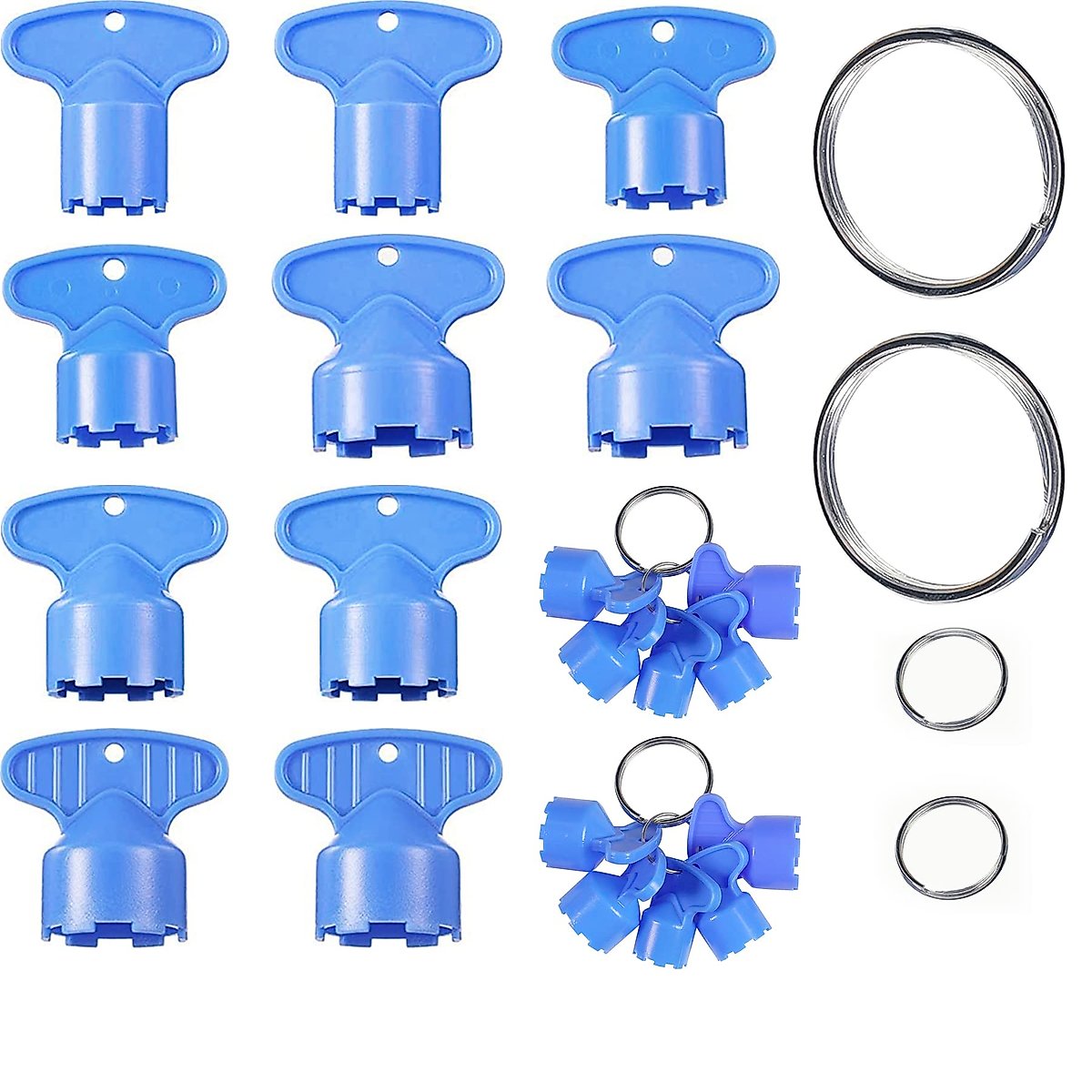 20 Pieces Cache Faucet Aerator Key, Aerator Wrench Cache Faucet Aerator Key with a Ring for Easy Storage Removal Wrench Tool for M16.5 M18.5 M21.5 M22.5 M24 Cache Aerators, 5 Set (Pack of 4)