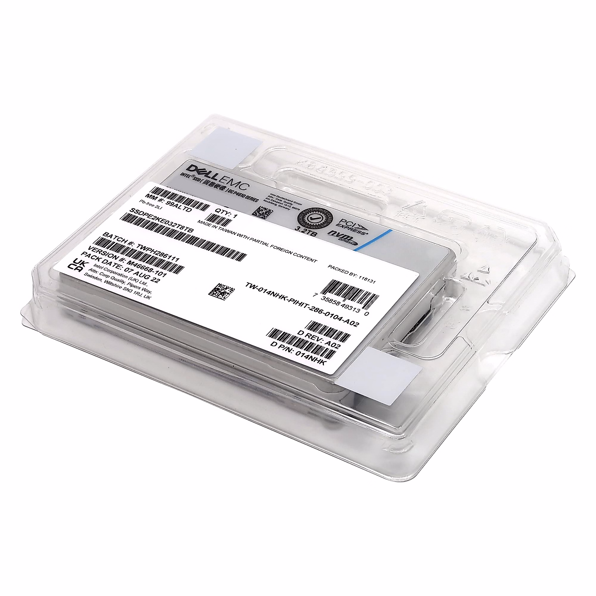 Dell Intel P4610 3.2TB PCIe Gen3 x4 NVMe U.2 2.5-inch Enterprise SSD - SSDPE2KE032T8TB