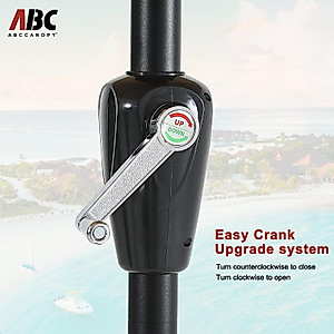 ABCCANOPY Patio Umbrella 11FT - Outdoor Half Umbrellas for Patio, Backyard, Garden, Deck (Khaki)