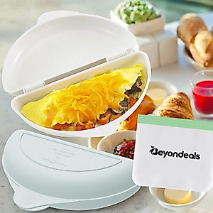Beyondeals Omelet Microwave Pan, 8.4 Inch, Ideal For Single Servings, Nonstick Omelet Pan With Reusable Food Storage Bag - Bpa-Free, Even Heating,Microwave Omelet Pan [Pack Of 2]