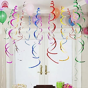 30 Pieces Hanging Swirls Party Decorations Foil Swirl Hanging Decoration，for Ceiling Birthday Graduation Wedding Christmas Halloween Celebration Party Decor 22"