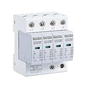 Voltage Surge Protector DIN 4P 150VAC 40kA IP20 120/208VAC