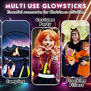 Jenaai 24 Pcs Halloween Glow Sticks Bulk Hanging Wands 6 Inch Mini Glow Sticks Halloween Goodie Bags Fillers Glow in the Dark Party Favors Halloween Party Favors Halloween Party Supplies, 8 Styles
