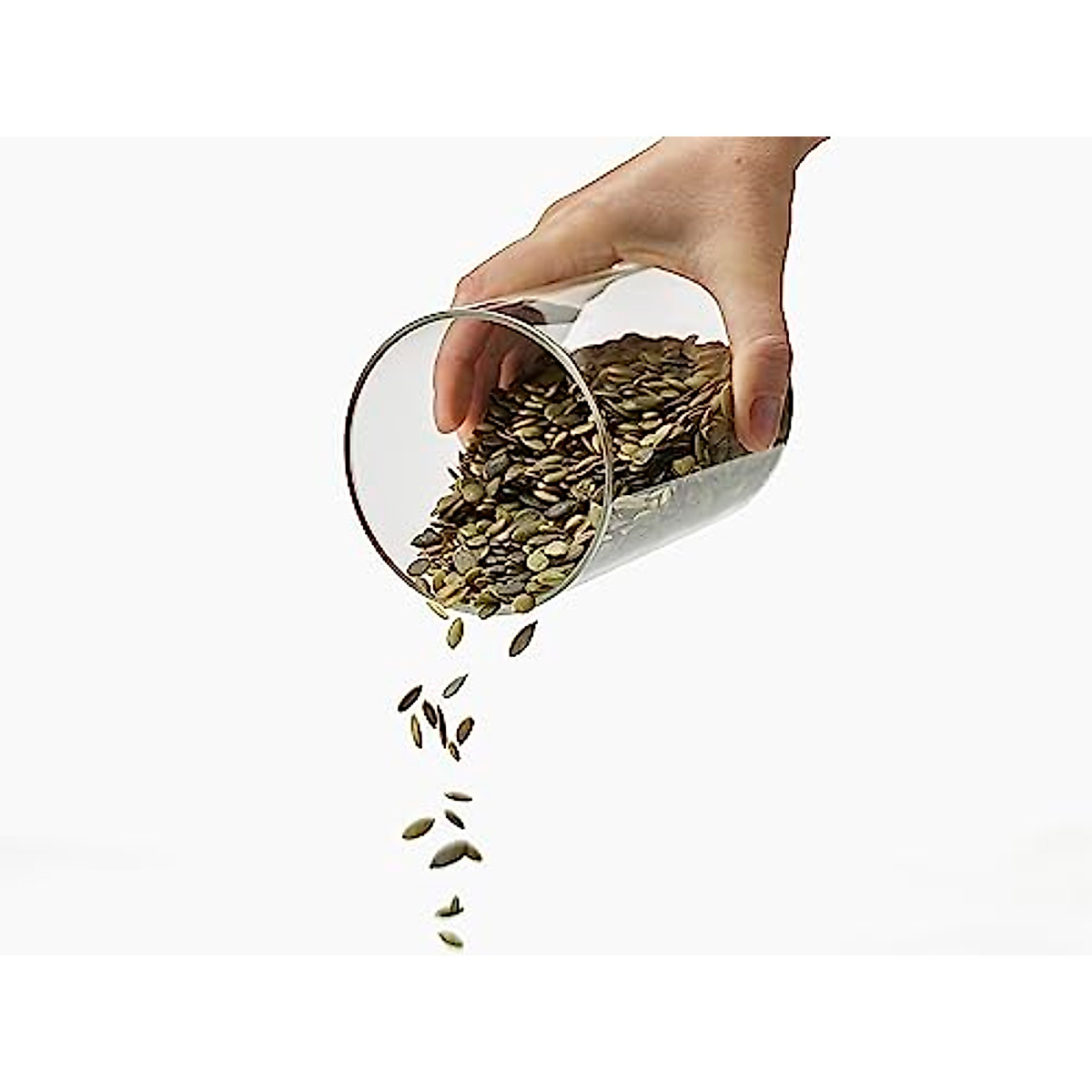 Joseph Joseph Podium 100 Dry Food Storage Container Stand, 5-Piece Set, Stainless-Steel/Glass