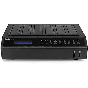 StarTech.com 6-Bay Hard Drive Duplicator/Eraser, Standalone 1:5 HDD/SSD Cloner/Copier, USB 3.0/eSATA to SATA Docking Station, Disk Sanitizer/Wiper, DOD Erasing, Cloning Toolless Device (SATDOCK5U3ER)