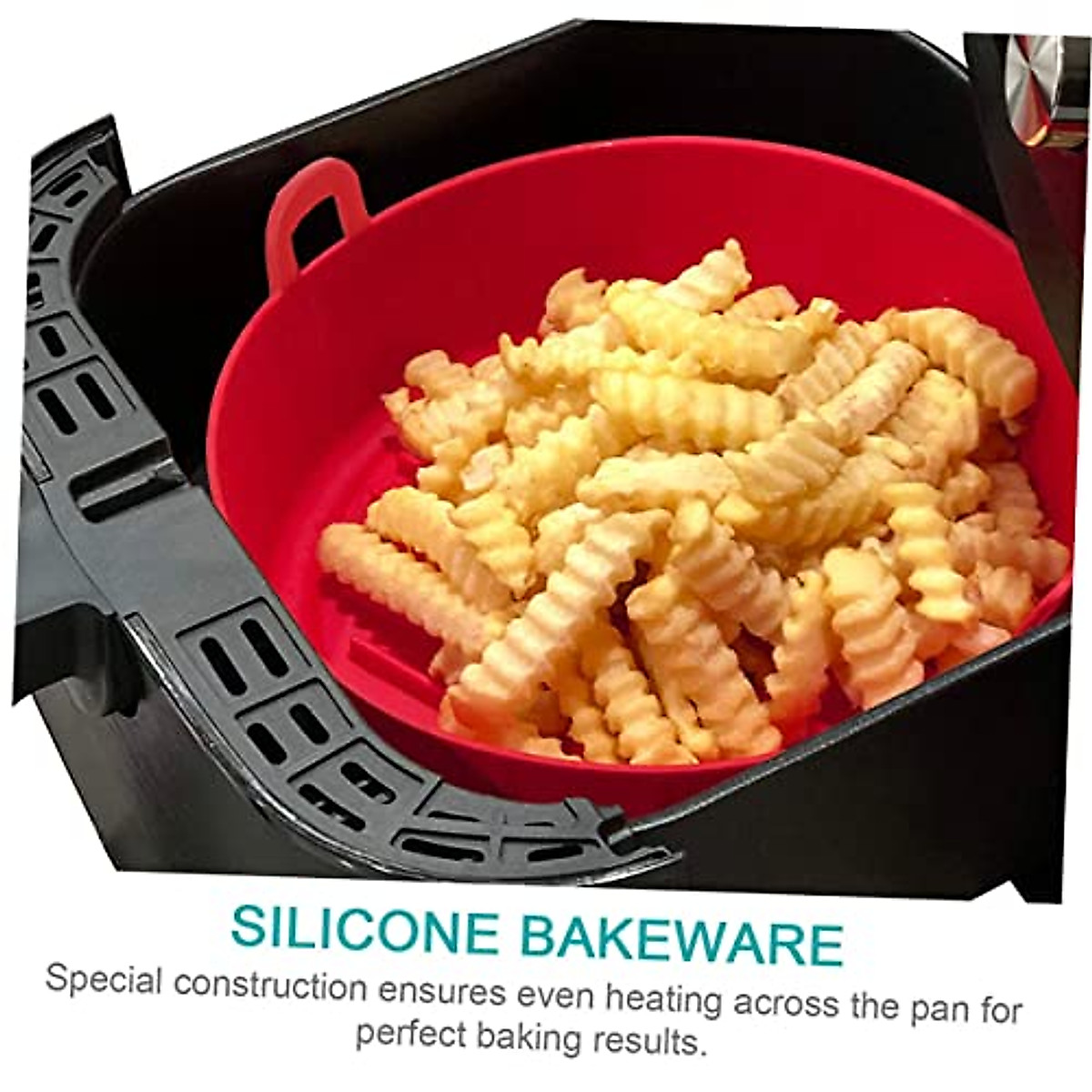 YARNOW 2pcs Air Fryer Pan Parchment Paper Air Fryer Silicone Oven Liner Oven Roasting Pan Air Fryer Baking Tray Air Fryer Accessories Air Fryer Silicone Liner Air Fryer Liner Pad Bread