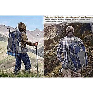 JIELV Hiking Backpack 45L Waterproof Camping Backpack Daypack Lightweight Outdoor Sport Travel for Men Women(Blue)