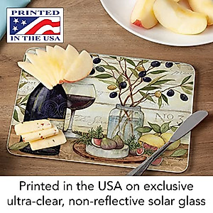 CounterArt California Wine Decorative 3mm Heat Tolerant Tempered Glass Cutting Board 10” x 8” Manufactured in the USA Dishwasher Safe