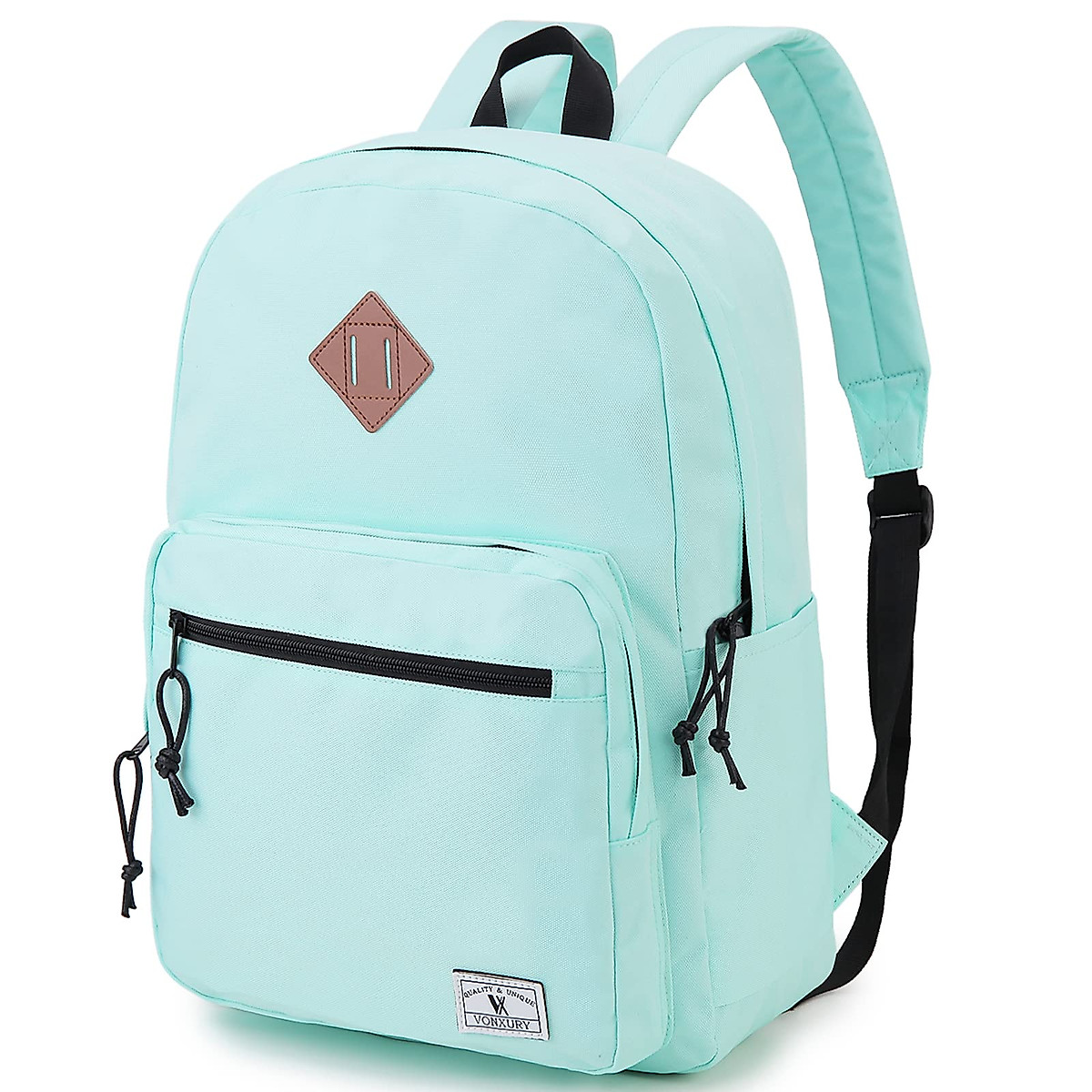 School Backpack,VONXURY Classic Lightweight Water Resistant Causal Daypack for Teens Boys Girls(Mint Green)