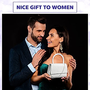 Silver Evening Bag Glitter Party Clutches Handle Women's Evening Handbags Small Bride Wedding Purses for Women Crossbody Cocktail Prom Handbags