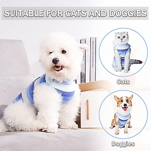 Ambreview Cats Recovery Suit, Kitten Recovery Onesie Female Cats Abdominal Wounds Bandages Cone E-Collar Alternative After Surgery, Cat Spay Bodysuit for Female Cats and Dog