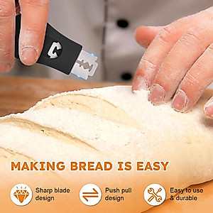TLPCRKI Bread Lame, Extractable & Magnetic Bread Lame Dough Scoring Tool, Bread Scorer with 5 Razor Blades, Sourdough Scoring Tool for Sourdough Bread baking & Bread Making Tools(Black)
