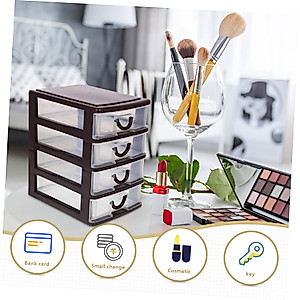 ABOOFAN 4 Cosmetic Containers Compact Stacking Drawer Sundries Holder Cosmetic Organizer Drawers Storage Boxes for Organizing Toiletry Containers Bin Organizer Storage Rack Office Desktop