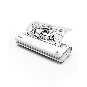 paperang GO Portable Printer with 300dpi Resolution Supports 8.5" X 11" US Letter Inkless Printing for Design Sketches, Invoices, Service Reports, and More - White