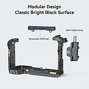 SmallRig Cage for Sony FX30 FX3 with HDMI Cable Clamp, Classic Bright Black Surface, Included Cold Shoe and NATO Rail, Modular Design Compatible with Original XLR Handle - 4183