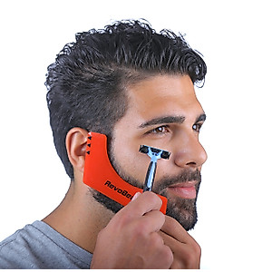RevoBeard & RevoHair - Beard Shaping & Haircut Tool - For Hairline Lineup, Edge up - Template/Stencil for Trimming Beard, Mustache, Goatee, Neckline - Great Barber Supplies - Men's Grooming Kit