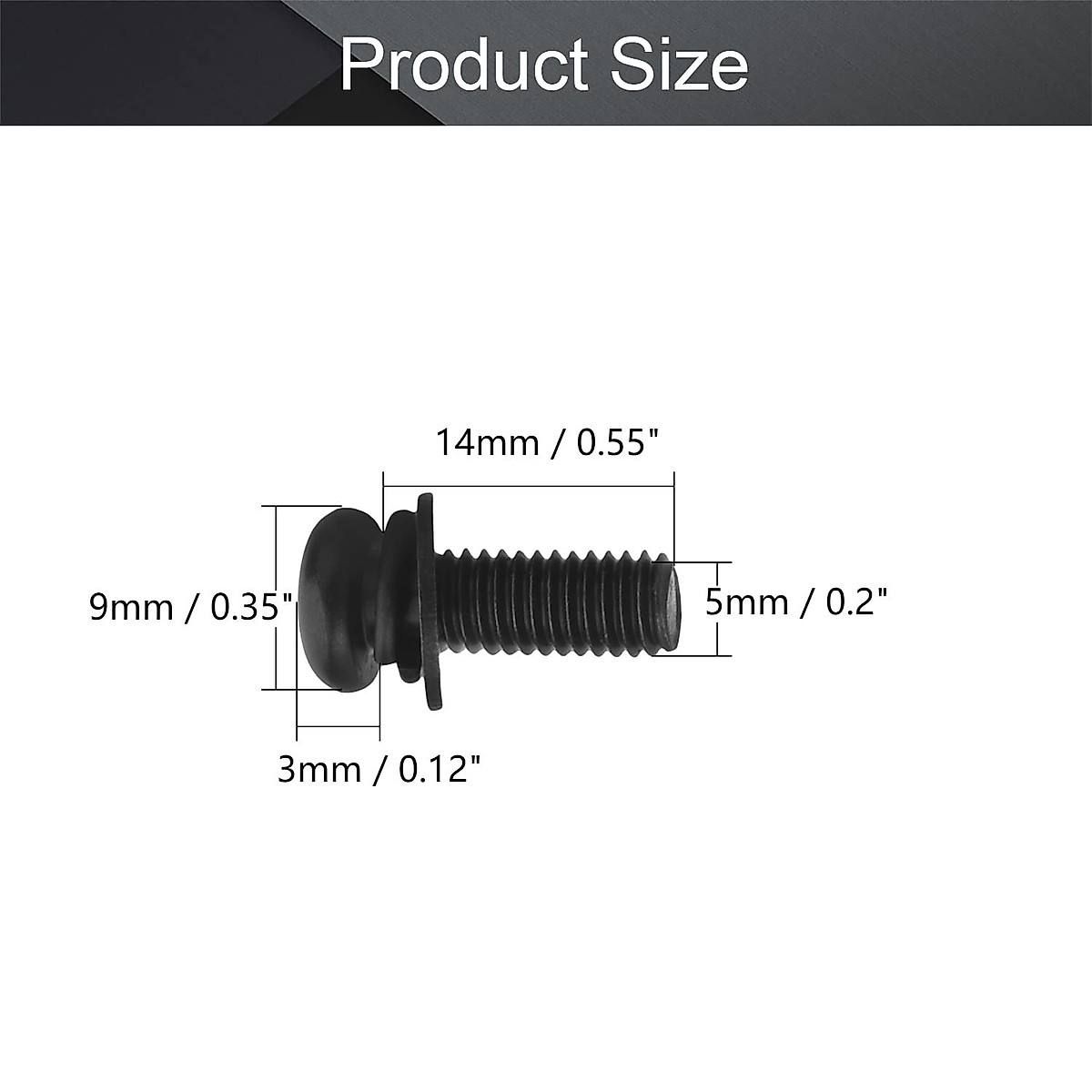 MroMax M5 x 14mm Carbon Steel Phillips Pan Head Machine Screws Bolts Combine with Spring Washer and Plain Washers 20Pcs
