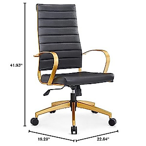 CAROCC Gold Office Chair Executive Office Chair Ergonomic High Back Conference Computer Chair with Lumbar Support White Executive Swivel Office Desk Chair 350+lb 4020 (Gold Black)