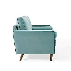 Modway Valour Performance Velvet Upholstered Tufted Sofa, Mint