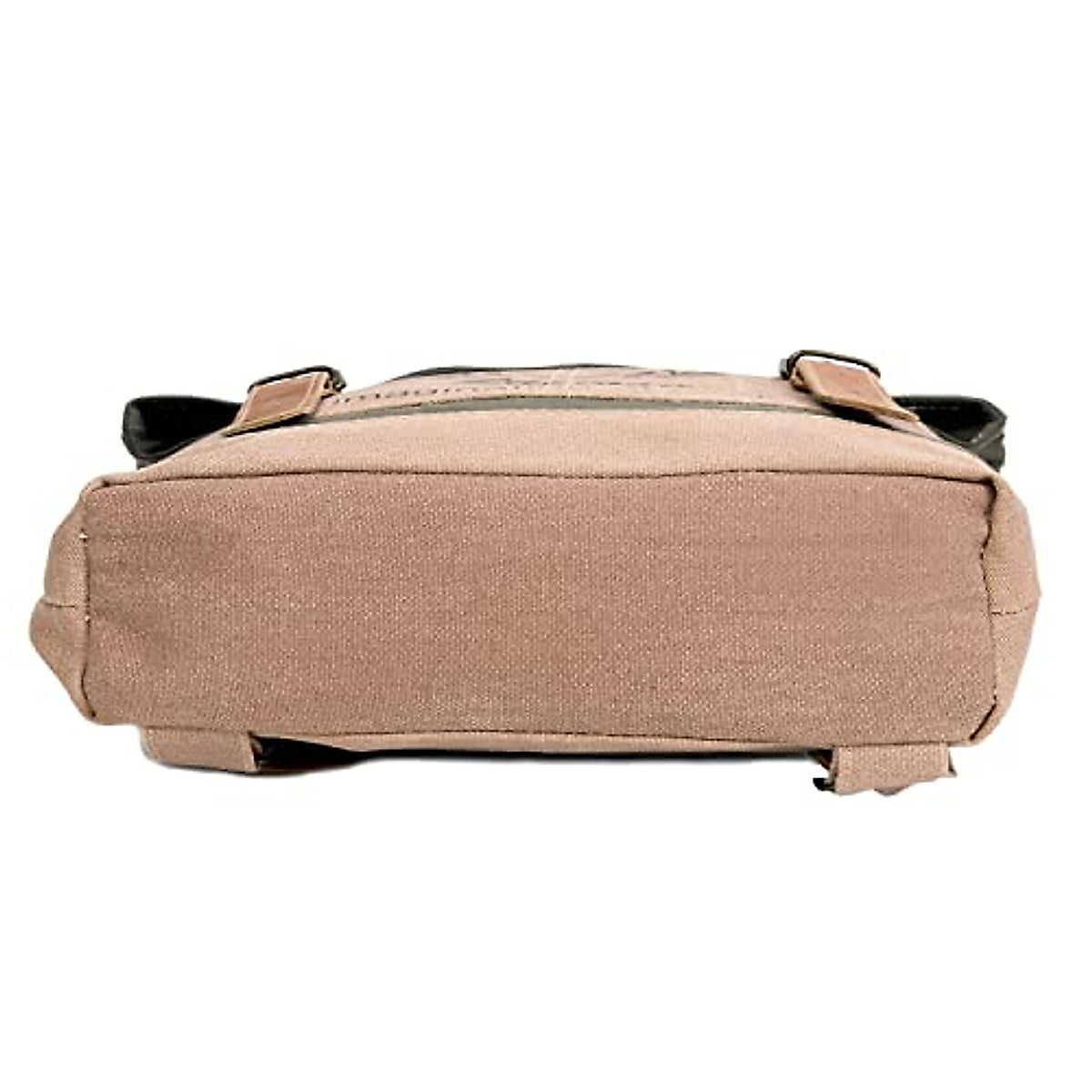 Ruzioon Upcycled Canvas & Cowhide Leather Roll Backpack, Canvas & Cowhide Leather Backpack for Men’s and Women’s, Canvas & Cowhide Leather Travel Backpack, Canvas Weekend backpack