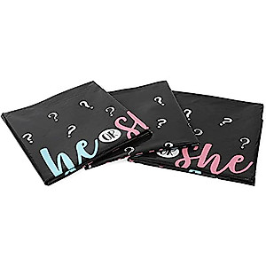 Sparkle and Bash Gender Reveal Party Plastic Tablecloth, He or She (54 x 108 in, 3 Pack)