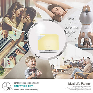 ASAKUKI 700ml Premium Essential Oil Diffuser, 5 in 1 Ultrasonic Aromatherapy Fragrant Oil Vaporizer Humidifier, Timer and Auto-Off Safety Switch, 7 LED Light Colors