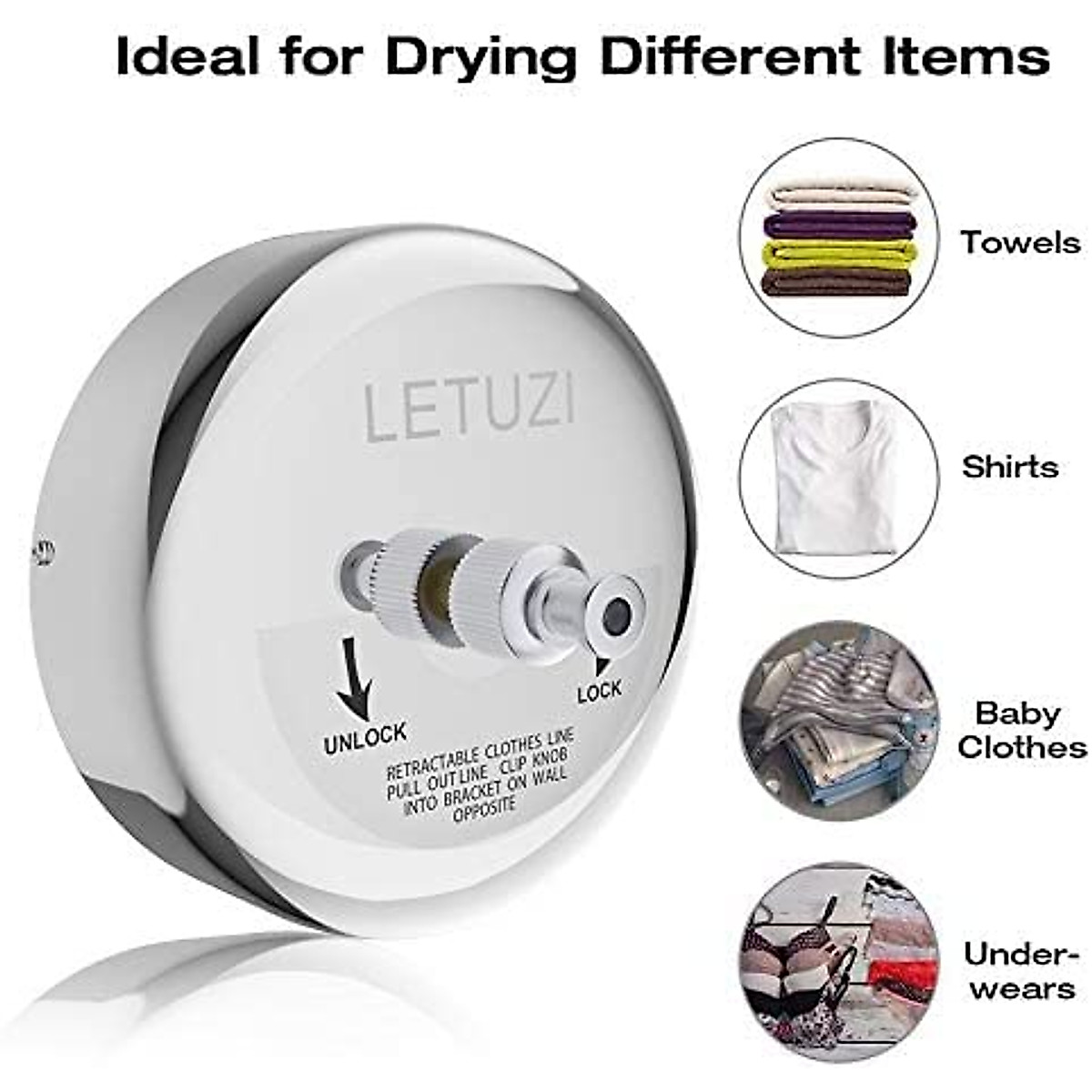 Retractable Clothesline * 2 Pcs, 304 Stainless Steel Clothing Line Dryer with Adjustable Rope String, 9.2 Feets Clothes Line for Hanging Drying Indoor Room Bathroom Laundry Outdoor Travel(Double)