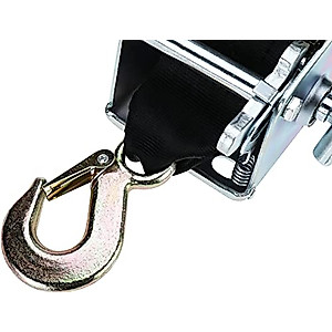 BTSHUB 1000lbs Hand Winch, Hand Crank Strap Cable Gear Winch Durable Gears, Resist Wear & Tear Steel Marine Towing Winches ATV Boat Trailer