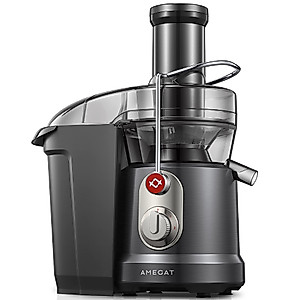 AMEGAT Juicer Machines Vegetable and Fruit, 1300W Powerful Juice Extractor Machine, Whole Fruit Juicer With 3.2" Wide Mouth Food Chute, 2 Speeds, High Juice Yield, 100% BPA-Free