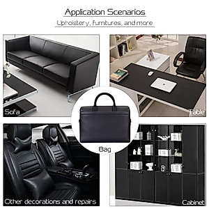 Leather Repair Patch 17X79 inch Large Self-Adhesive Leather Repair Tape, Reupholster Leather Patches for Furniture Couch Chairs Car Seat (Black, 17x79 inch)