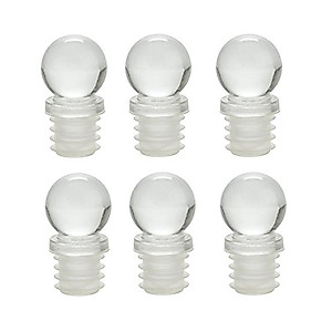 Nakpunar 6 pcs Glass Bottle Stopper with Silicon Plug and Glass Ball Top