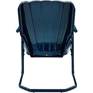 Crosley Furniture Ridgeland 2-Piece Outdoor Chair Set, Retro Metal Patio Chairs for Dining, Porch, Deck, Navy