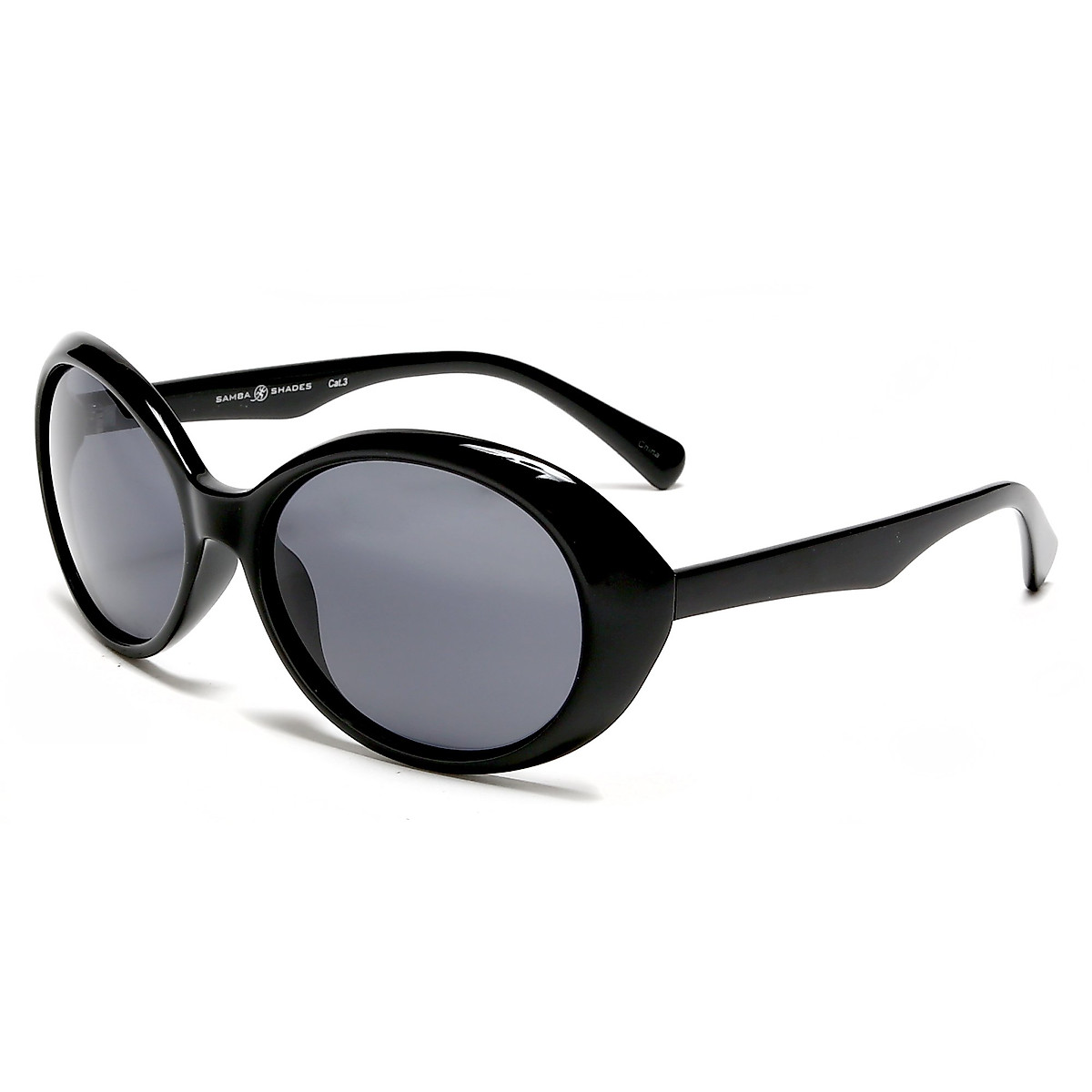 SAMBA SHADES Women's Sunglasses Polarized Lens Oversized Frame Retro Audrey Hepburn Style Black