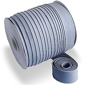 Bias Tape, Bias Tape Double Fold 1 Inch Continuous Bulk Bias Tape for Sewing, Quilting, Binding, Hemming, Apparel Craft, Polyester, Non-Stretch (Gray, 25mm, 55 Yards)