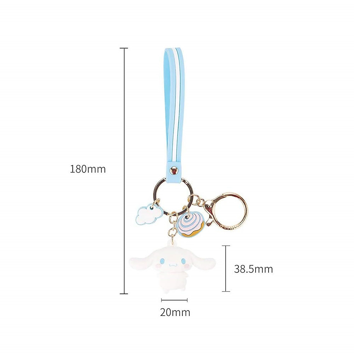 PaPiJoJo Cute Keychains for Women/Girls, Cinnamoroll Kawaii Anime Key Chain Accessories Wristlet Keychain for Backpack Handbag Car Keys