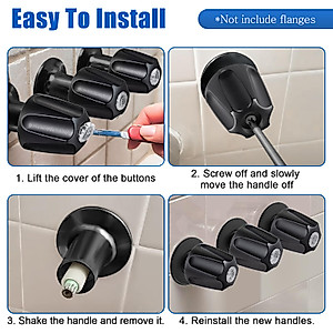 Dreyoo 3 Piece Shower Knob Replacement Compatible with Price/Pfister Verve Tub Shower, Bathtub Faucet Handle Remodel Trim Kit Include 1 Hot 1 Cold 1 Diverter and 3 Screws(Matte Black)