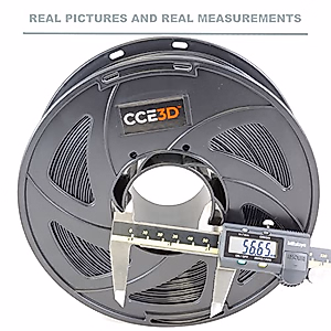 CCE3D PETG 3D Printer Filament 1.75mm +/- 0.05 mm, 1kg Spool (2.2lbs), PETG Filament (Glossy Black)