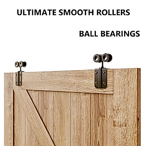 SMARTSMITH 8FT Box Rail Hardware Heavy Duty Steel Sliding Barn Door Track, Wall Mount Kit, Fit Indoor and Exterior Door, Smoothly and Quietly Easy to Install