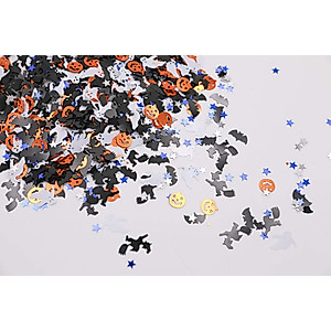 Ucity Halloween Party Confetti Glitter Pumpkins Bats Witches Ghost Star Metallic Sequins Table Scatter for Halloween Table Decorations