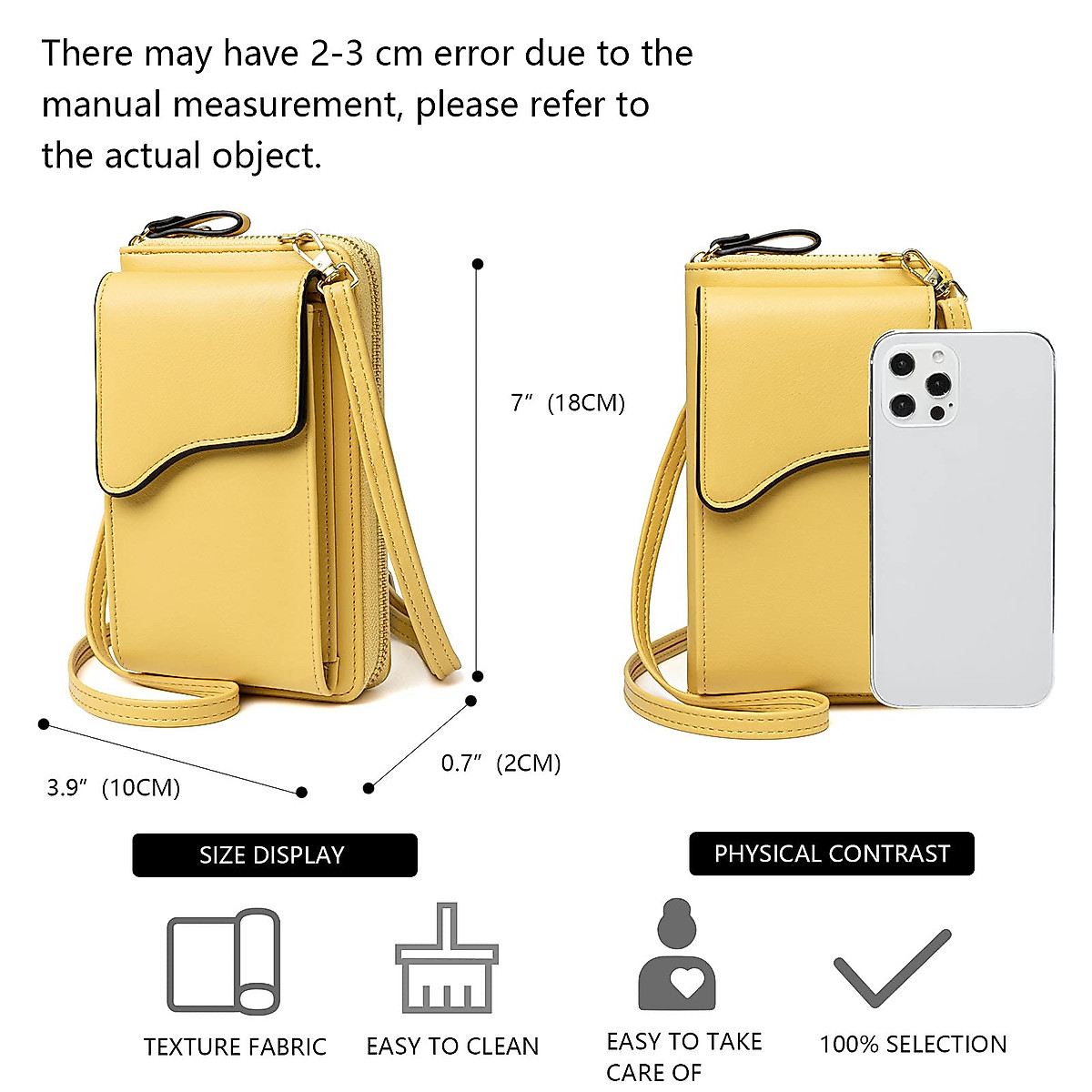 myfriday Small Leather Shoulder Bag, Crossbody Bag CellPhone Wallet Purse Lightweight Crossbody Handbags for Women