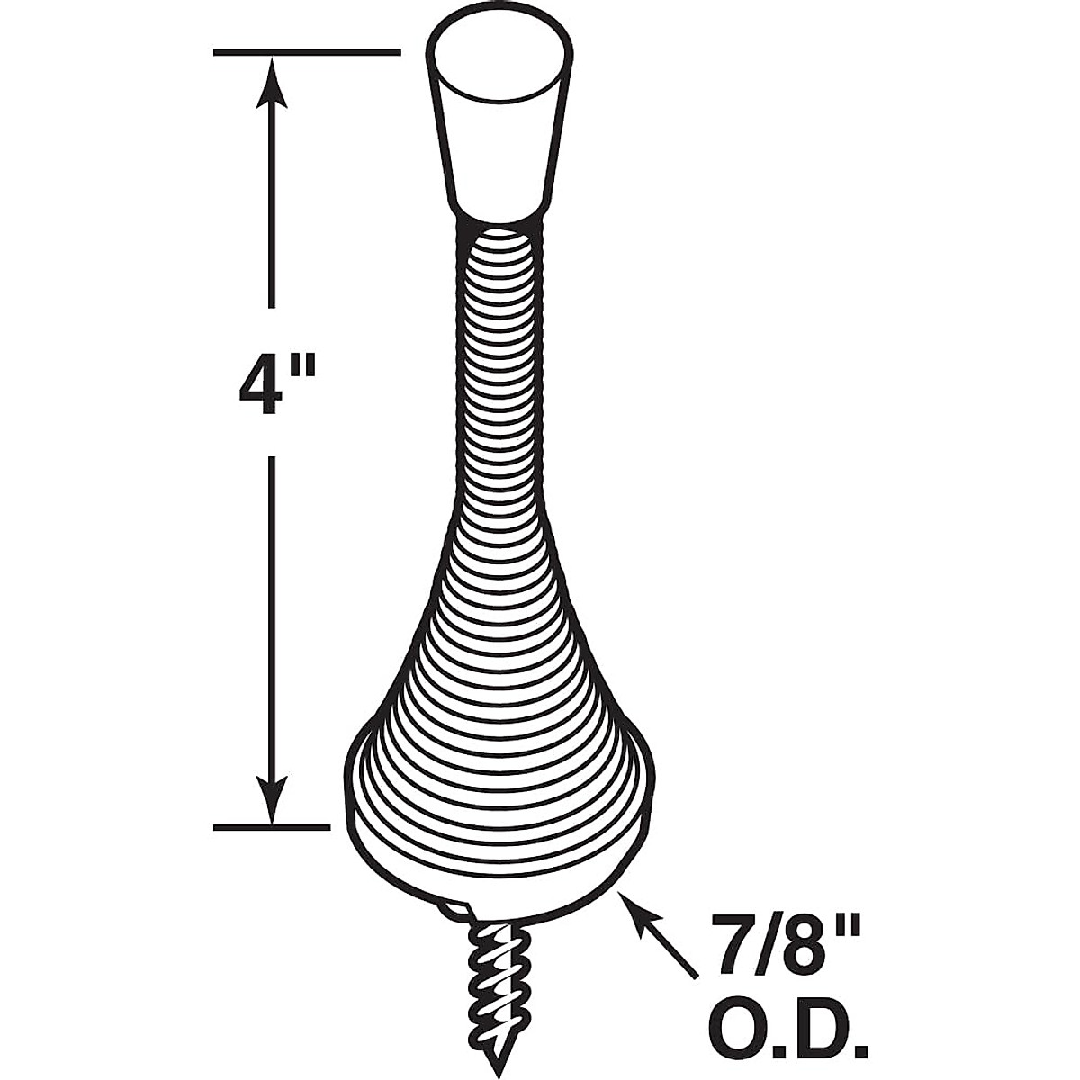 Prime-Line MP9159 Door Stop, 4 inch, Spring Steel, Antique Brass, Flexible, Baseboard Mount, 5 Piece