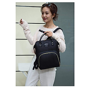 MLBCARE baby bag back pack large-capacity multi-functional fashionable shoulders diaper backpack mother's portable baby care bag Separate storage (black)